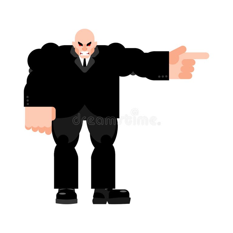 Angry Boss Points. Evil Director Points Stock Vector - Illustration of ...