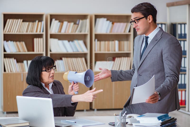 Boss Reprimanding His Employee Stock Image - Image of bossy, caucasian ...