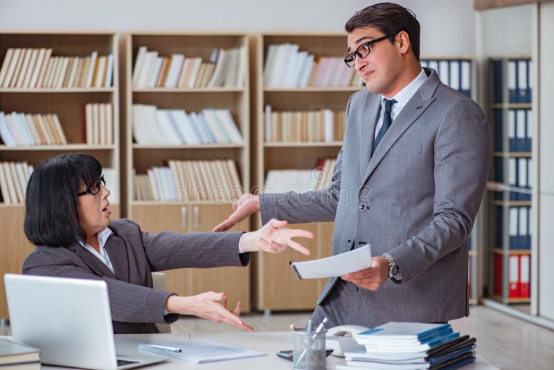 The Angry Boss Reprimanding Fellow Employee Stock Image - Image of ...