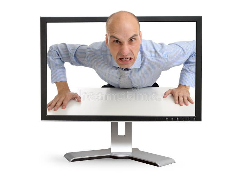 Angry boss screaming stock photo. Image of screen, white - 32143238