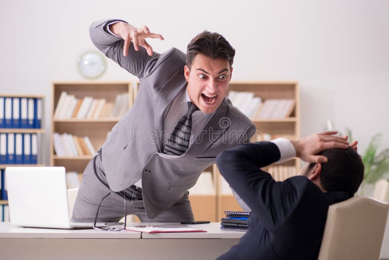 The Angry Boss Shouting at His Employee Stock Image - Image of ...
