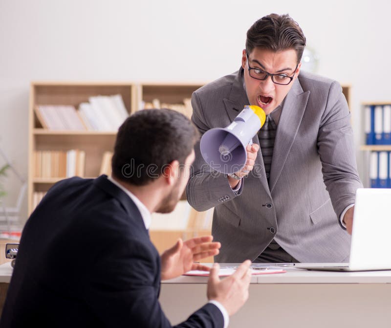 Angry Boss Shouting at His Employee Stock Image - Image of angry ...