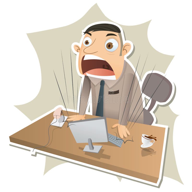 Angry Boss Stand Up and Shout Stock Vector - Illustration of manager ...