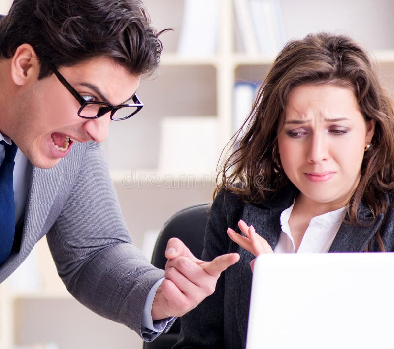 Angry Boss Unhappy with Female Employee Performance Stock Photo - Image ...
