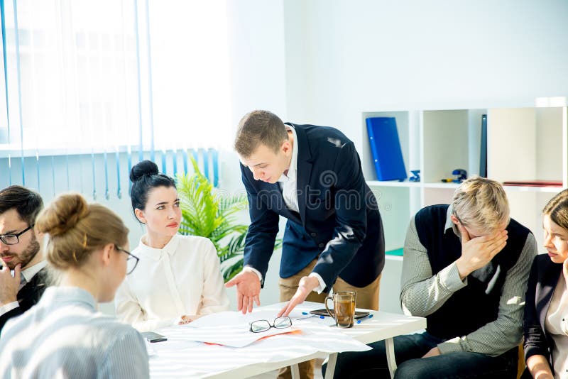 Angry boss yelling stock photo. Image of looking, screaming - 89760022