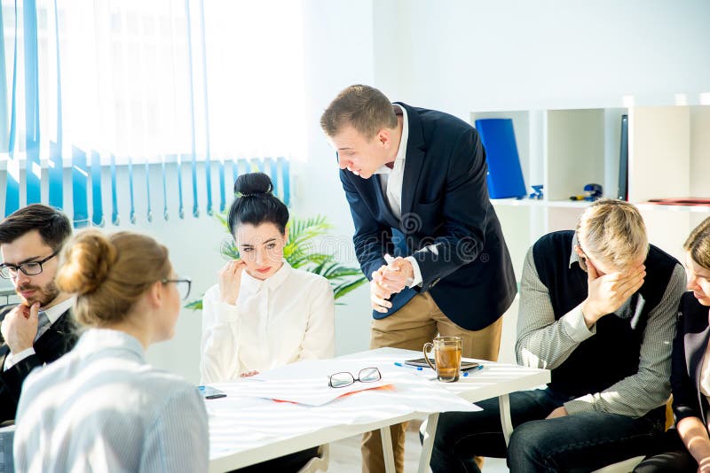 Angry boss yelling stock photo. Image of portrait, happy - 89760144