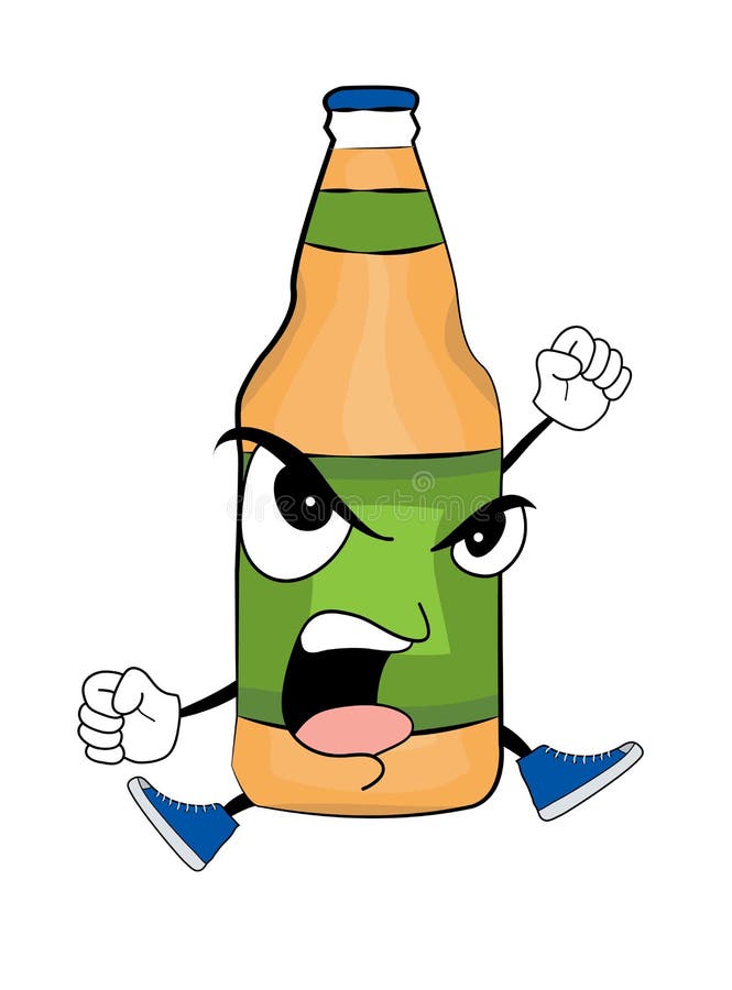 Angry bottle cartoon stock illustration. Illustration of drink - 43528685