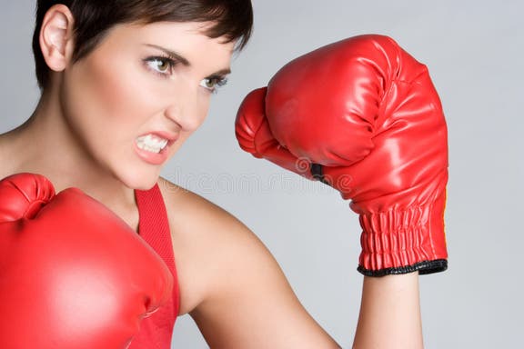 Angry Boxing Woman stock photo. Image of people, exercising - 11000200