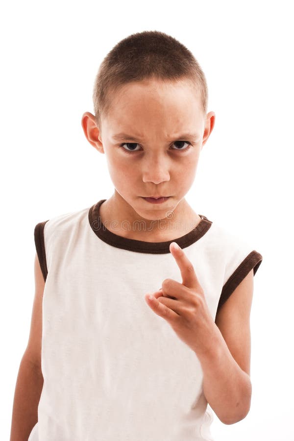 Angry boy stock photo. Image of child, symbol, cute, teen - 15738166