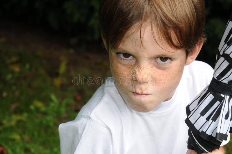 Beautiful Boy with Angry Face Stock Image - Image of child, mouth: 6443965