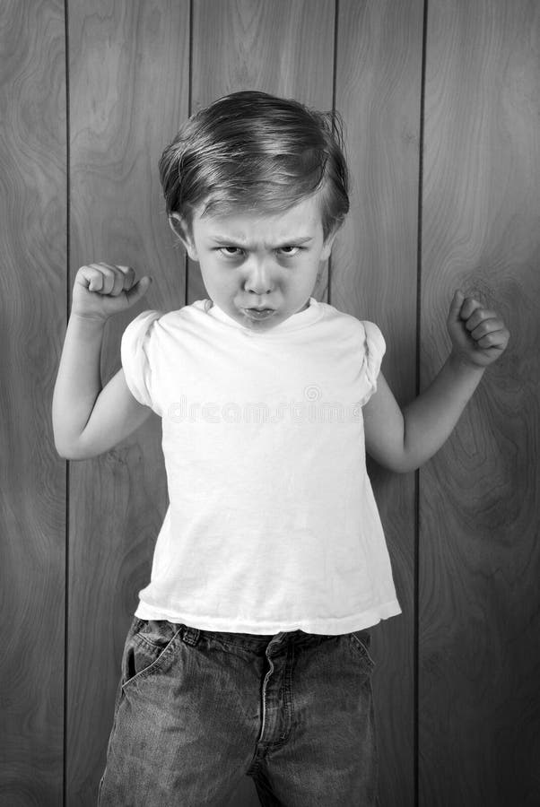 Angry Boy stock photo. Image of arms, frown, face, scowl - 7583472