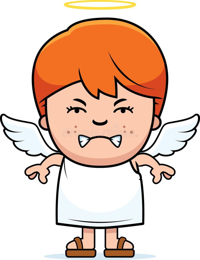 Angry Boy Angel stock vector. Illustration of angry, clipart - 47525734