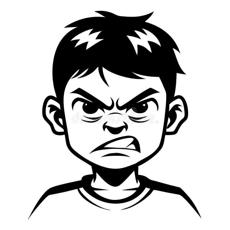 Angry Boy Character Illustration for Graphic Design and Tattoo ...