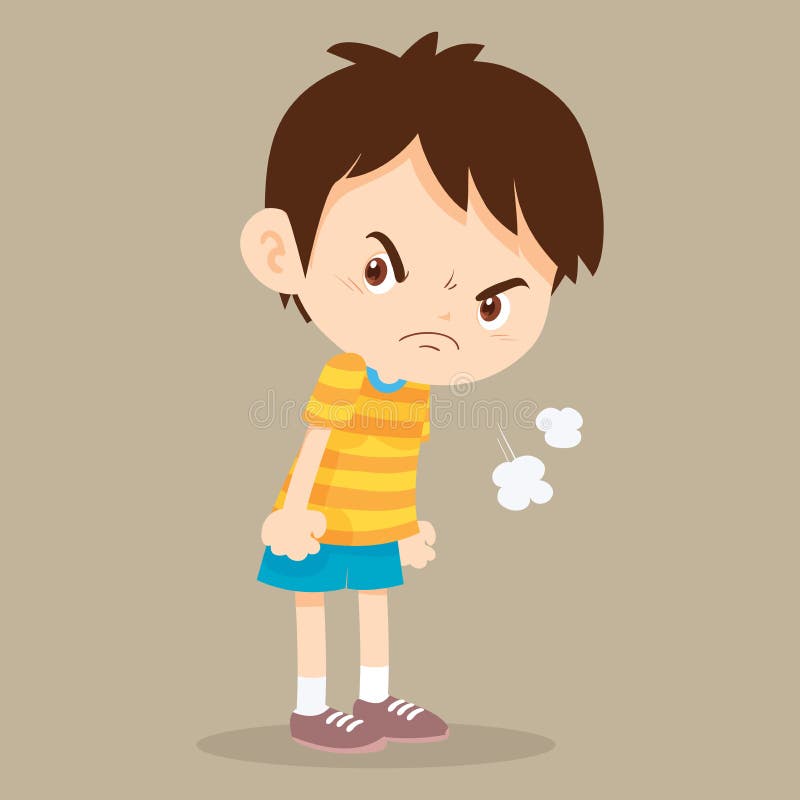 Angry Boy Disgruntled Look on Face Stock Vector - Illustration of ...