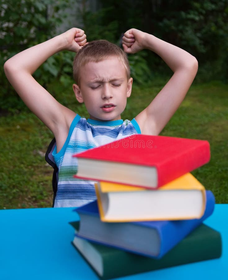 Angry boy hate reading stock photo. Image of child, exhaustion - 25849034