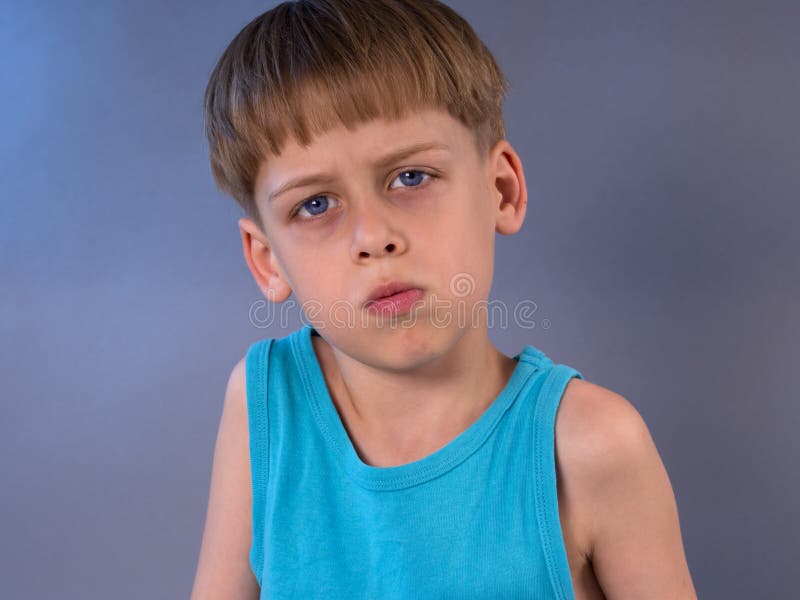 Angry boy stock image. Image of melancholy, indoors, natural - 43238365