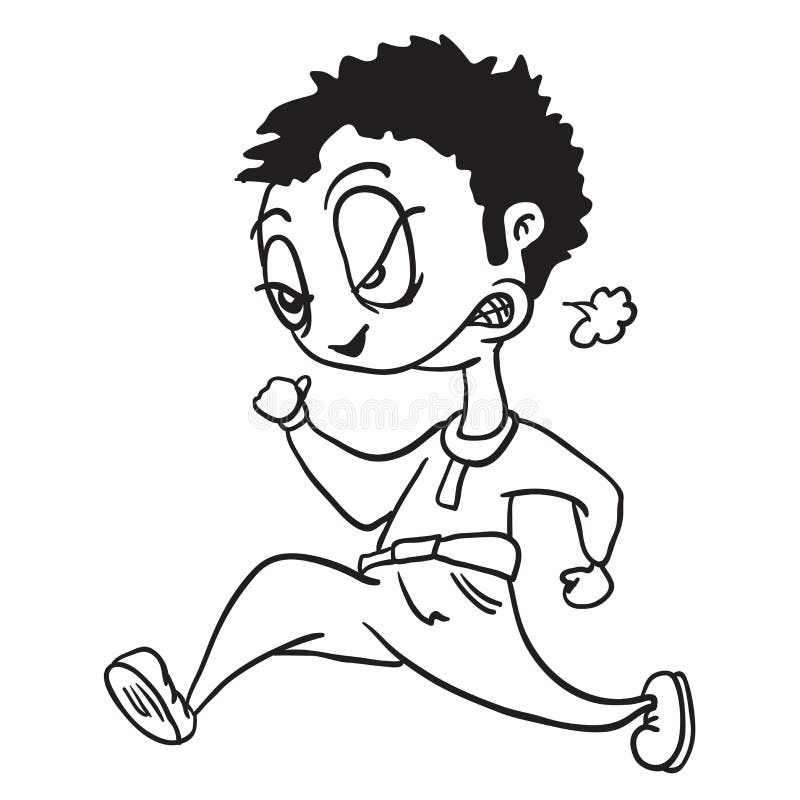 Angry boy running stock illustration. Illustration of green - 88239039
