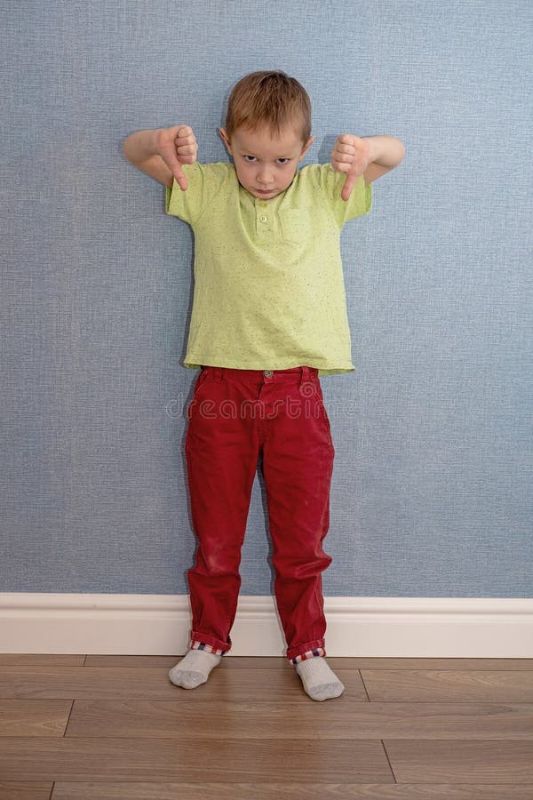 Angry Boy Shows Gesture Discontent Sadness Disagreement Stock Image ...