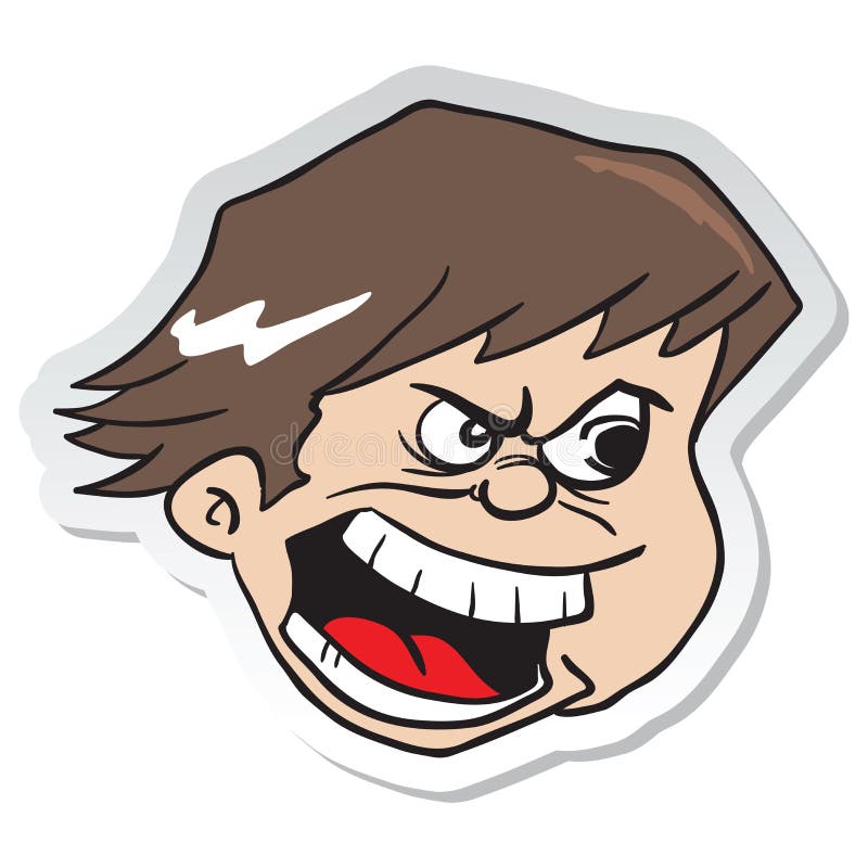 Angry boy sticker stock illustration. Illustration of child - 141938060