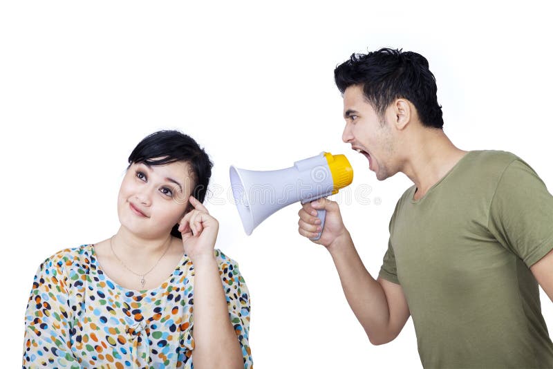 Angry Boyfriend at Ignorant Girlfriend Stock Image - Image of furious ...
