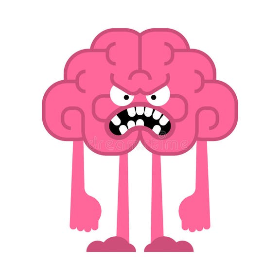 Angry Brain. Bad Thoughts. Evil Brains Stock Vector - Illustration of ...