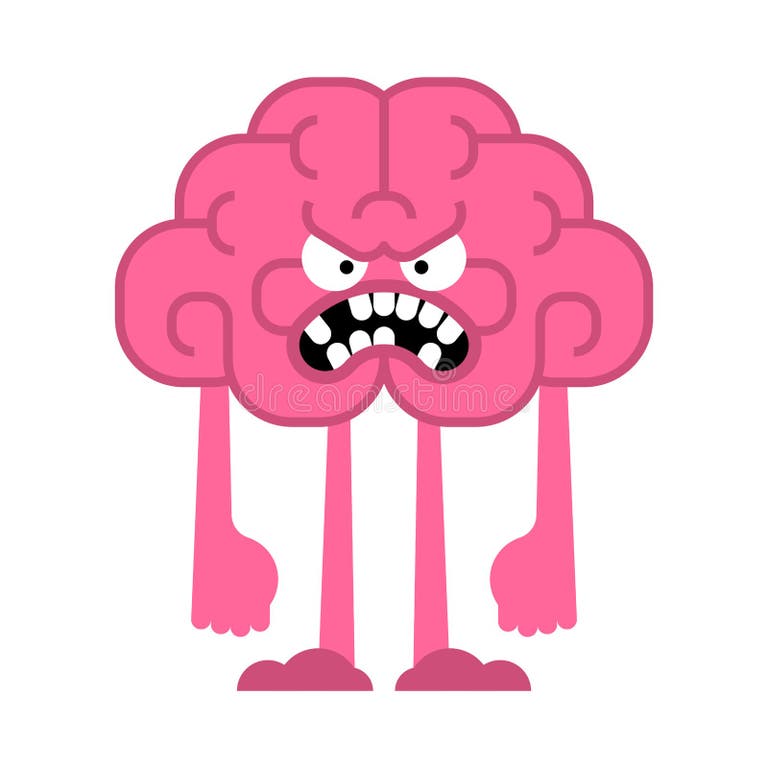 Angry Brain. Bad Thoughts. Evil Brains Stock Vector - Illustration of ...