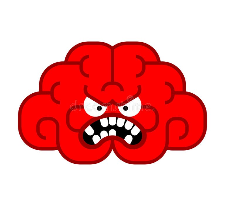 Angry Brain. Bad Thoughts. Evil Brains Stock Vector - Illustration of ...