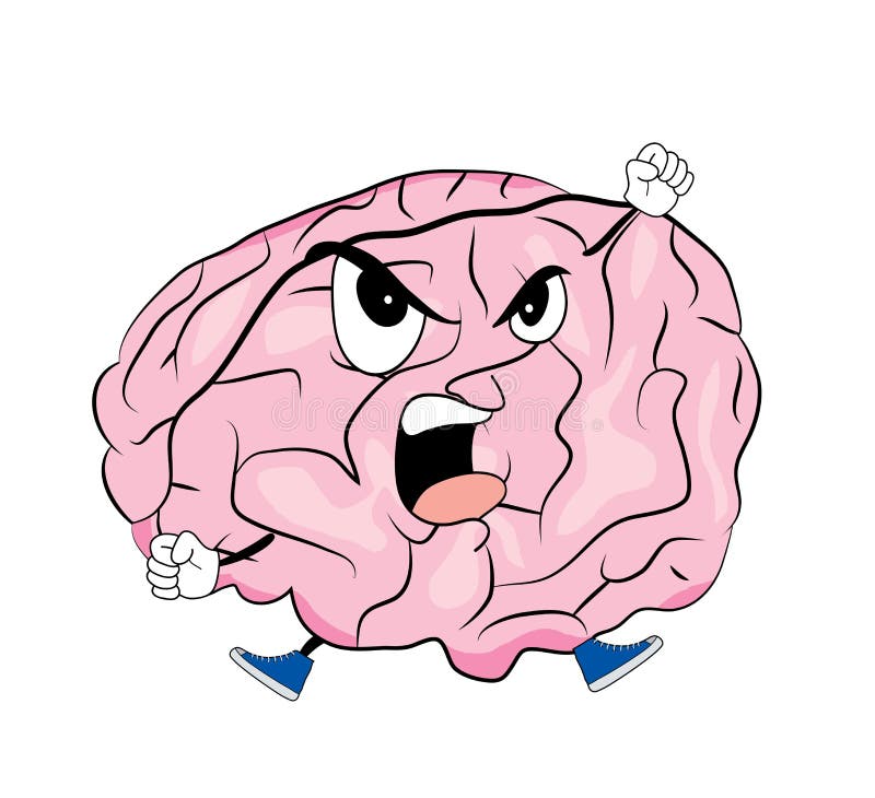 Angry brain cartoon stock illustration. Illustration of brains - 47922097