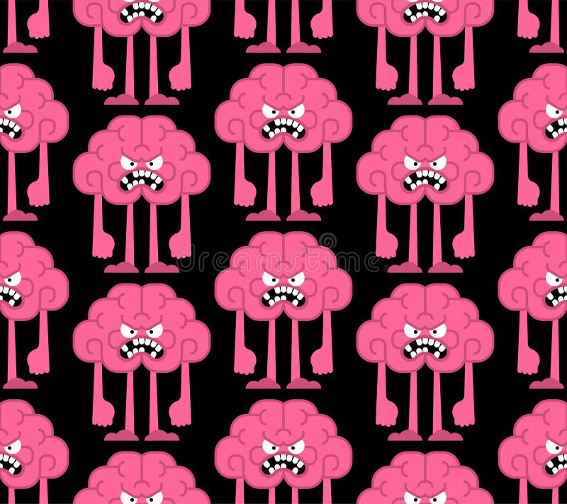 Angry Brain. Bad Thoughts. Evil Brains Stock Vector - Illustration of ...