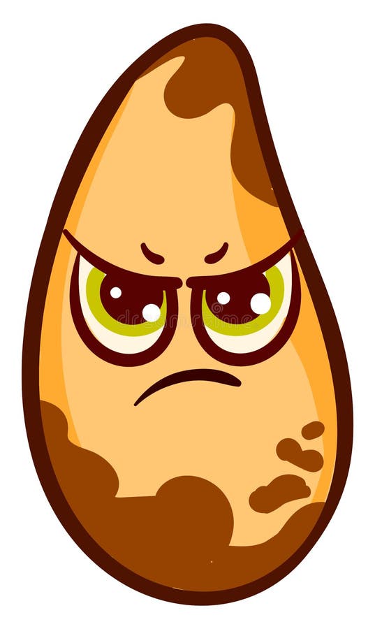 Angry Brazil Nut, Illustration, Vector Stock Vector - Illustration of ...