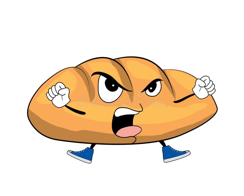Angry Bread Cartoon Stock Illustration - Image: 49454363
