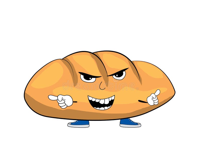 Angry bread cartoon stock illustration. Illustration of isolated - 49454363