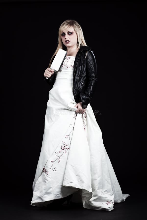 Creepy bride stock photo. Image of cleaver, wedding, angry - 16155676
