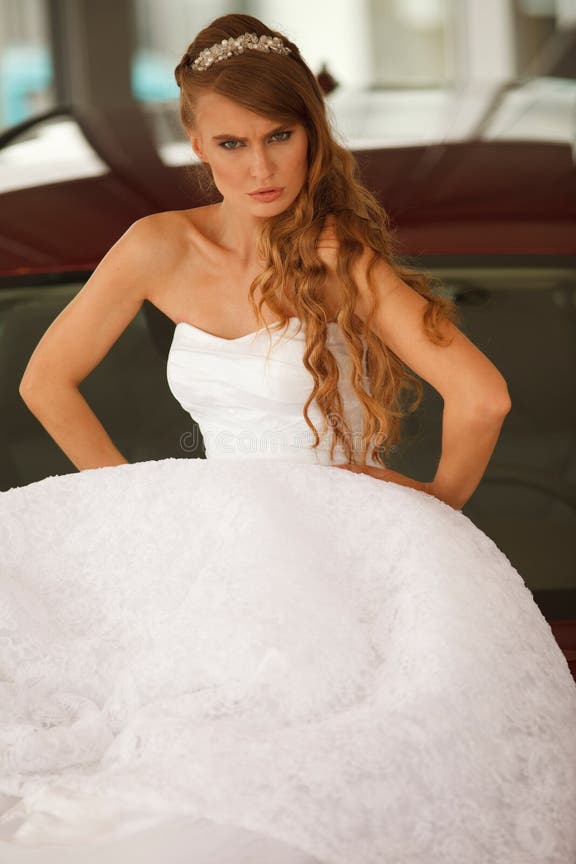 Angry bride stock image. Image of transportation, gown - 28705151