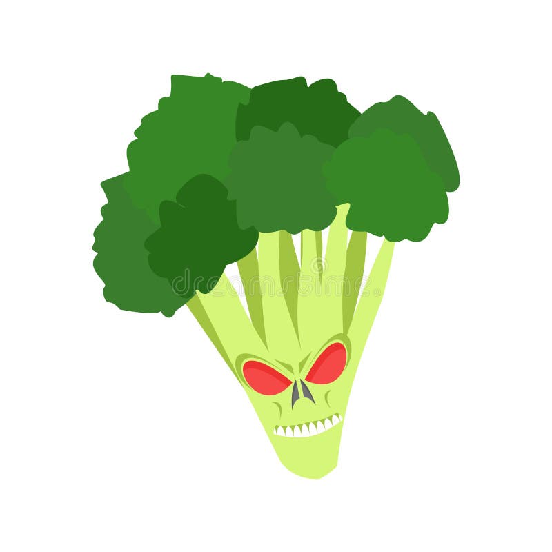 Angry Broccoli Chracter Cartoon Style Stock Vector - Illustration of ...