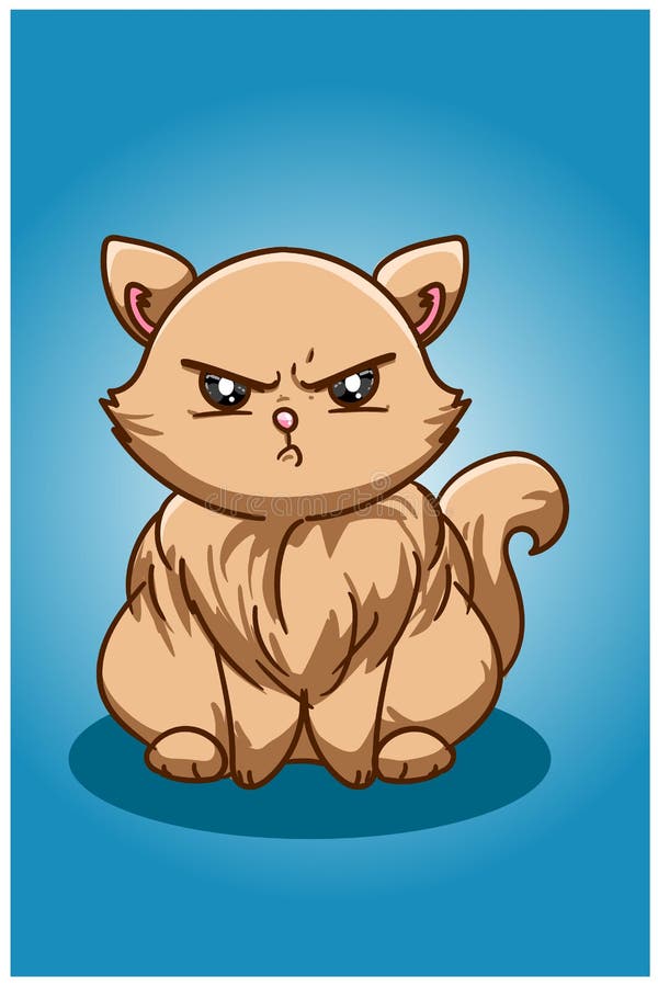 Angry brown cat cartoon stock illustration. Illustration of character ...
