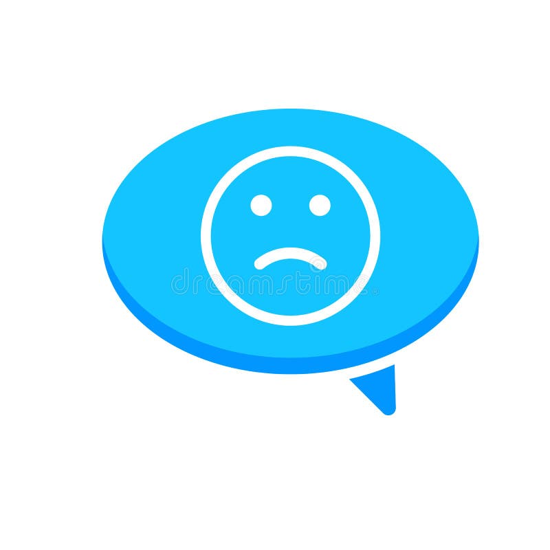 Angry Bubble Chat Dialogue Face Message Sad Icon Stock Vector ...