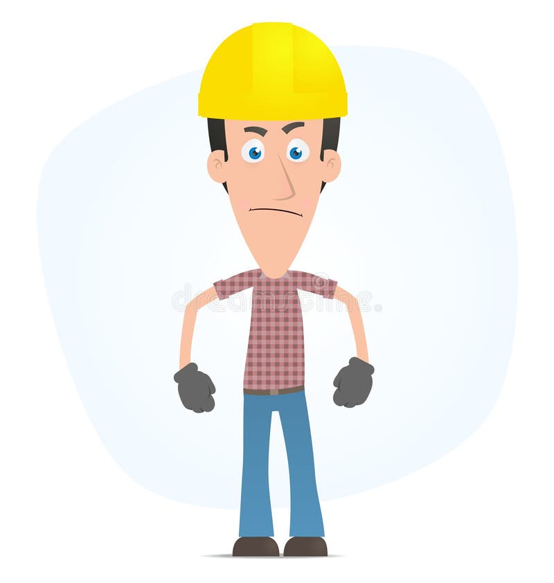 Angry builder stock vector. Illustration of enterprise - 14975735