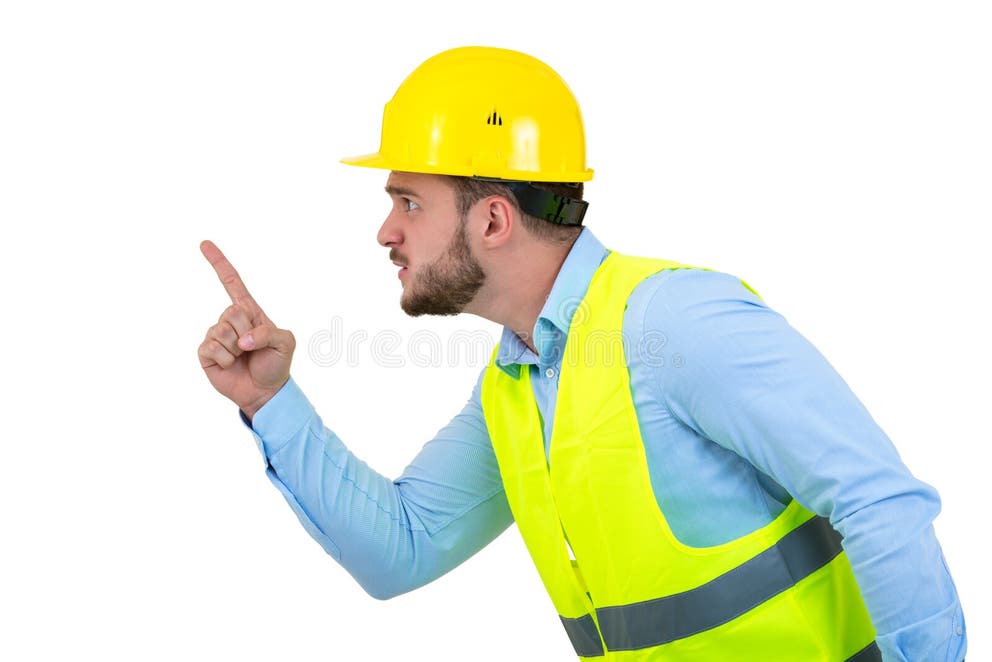 Angry Builder or Constructor Yelling at Somebody As Fury Concept ...