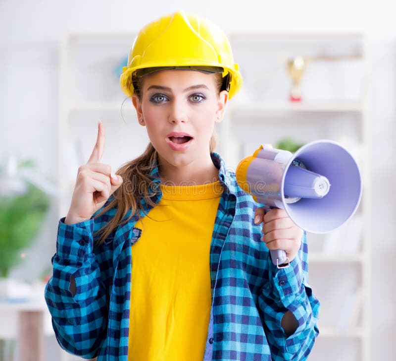 Angry Building Inspector Pointing at the Floor Stock Photo - Image of ...