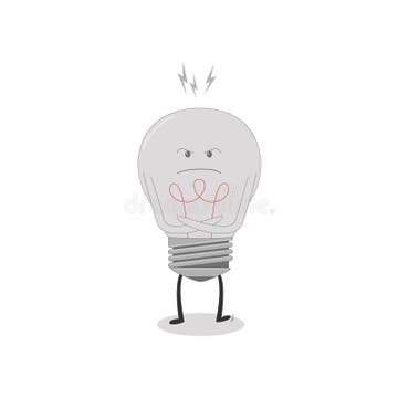 Angry Bulb Light Idea on White Background. Vector Illustration. Stock ...