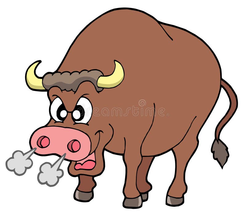 Angry bull cartoon stock vector. Illustration of gradient - 49956828