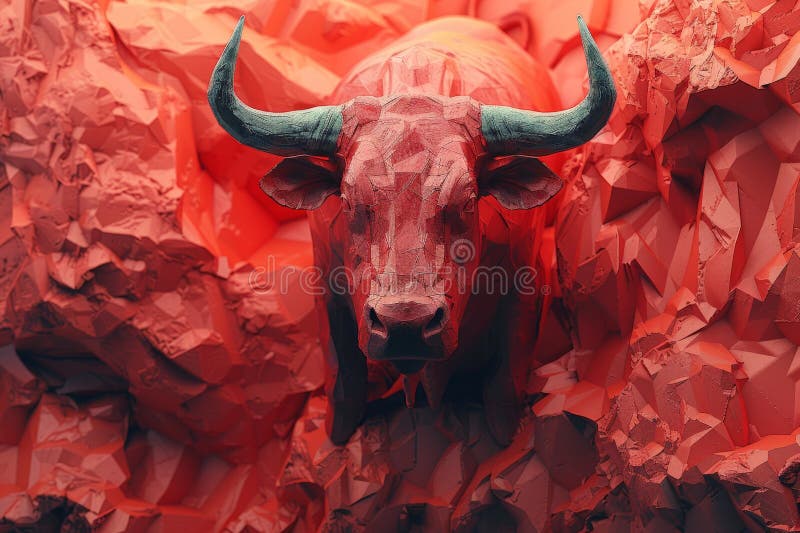 An Angry Bull on an Abstract Colorful Background. Illustration Stock ...