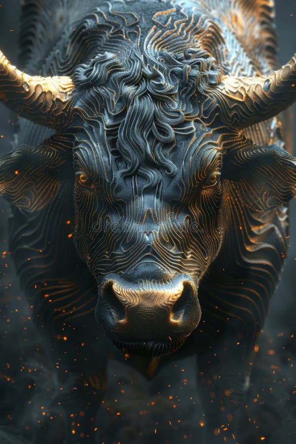 An Angry Bull on an Abstract Colorful Background. Illustration Stock ...