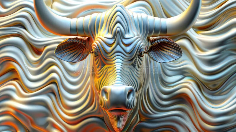 An Angry Bull on an Abstract Colorful Background. Illustration Stock ...