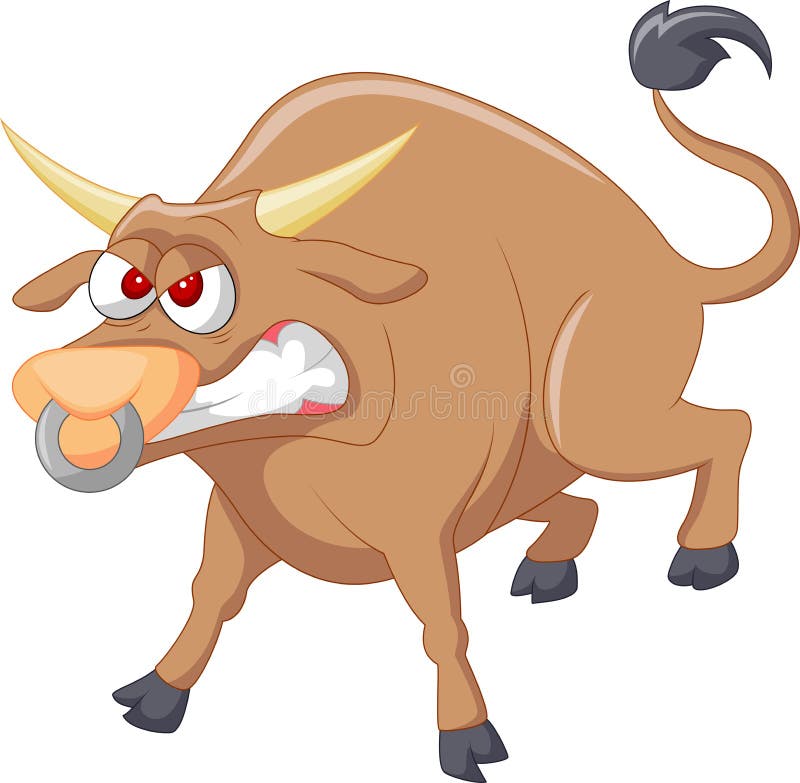 Angry bull cartoon stock vector. Illustration of wild - 59494850