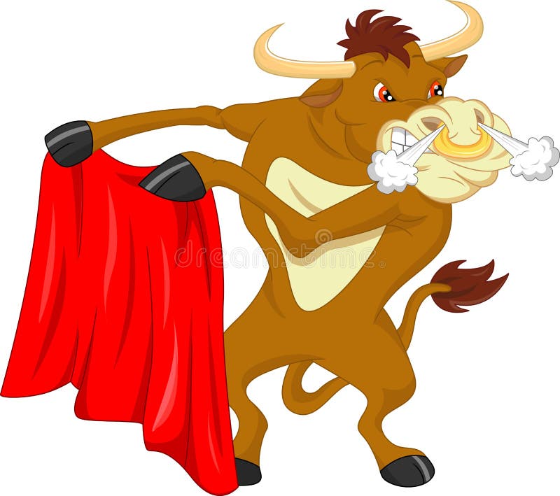 Angry bull cartoon stock vector. Illustration of gradient - 49956828