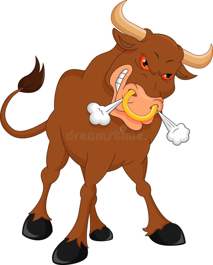 Angry bull cartoon stock vector. Illustration of gradient - 49956828