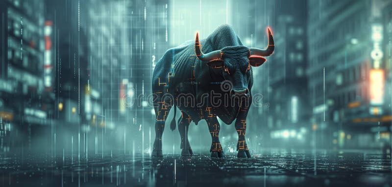 An Angry Bull is Depicted Engaging in Trading Activities with a ...