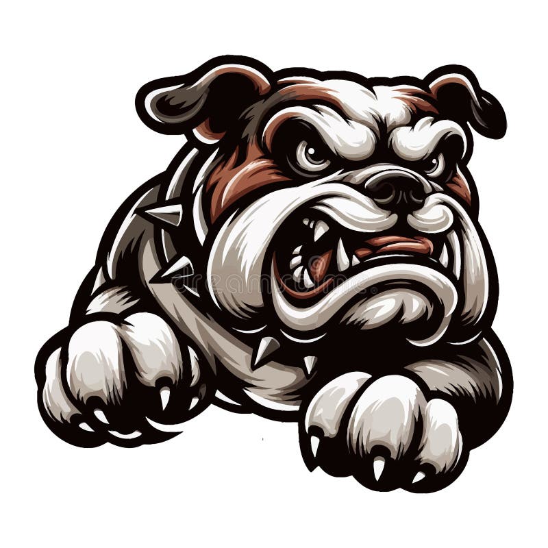 Angry Bull Dog with Funny Expression on His Face. 3D Illustration Stock ...